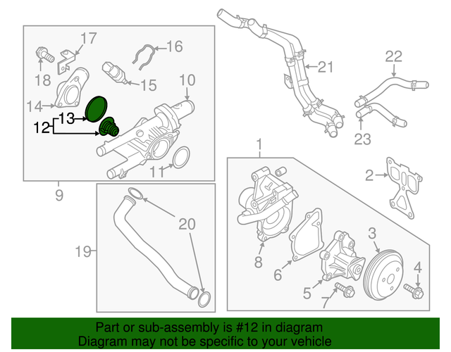 Genuine OEM Engine Coolant Thermostat for Kia 255002GGA0 for sale ...