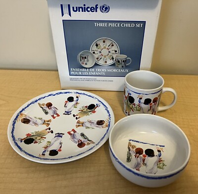 NEW Unicef Children's 3 Piece Meal Set Plate, Bowl & Mug in Box | eBay