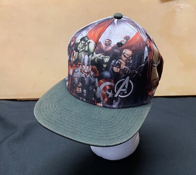 Marvel Superheroes Hat Cap Bioworld Embroidered Logo Allover Design ...