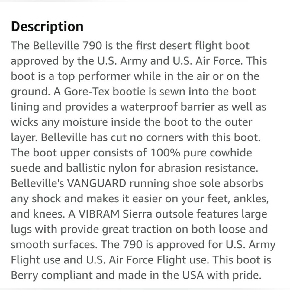 Belleville New Made in US Desert Tan Military Army Combat Waterproof | eBay