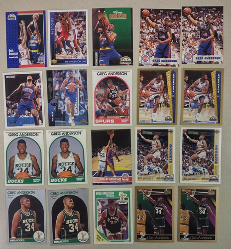 20 card lot of GREG ANDERSON NBA Bucks A must have for any Collector ...