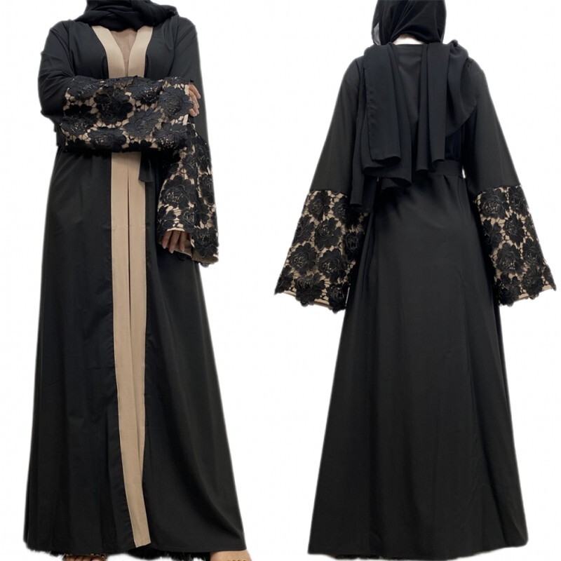 Dubai Style Women Open Front Cardigan Kaftan Abaya Muslim Robe Maxi ...