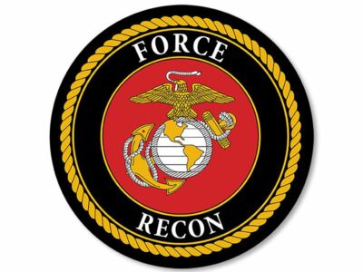 3 inch Round Force Recon Marine Bumper Sticker (Corps Decal) USMC Lic ...