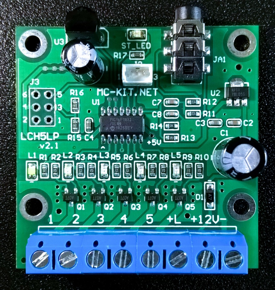 5 Channel LED Controller, Chaser, Sequencer, Sound Activated Music ...