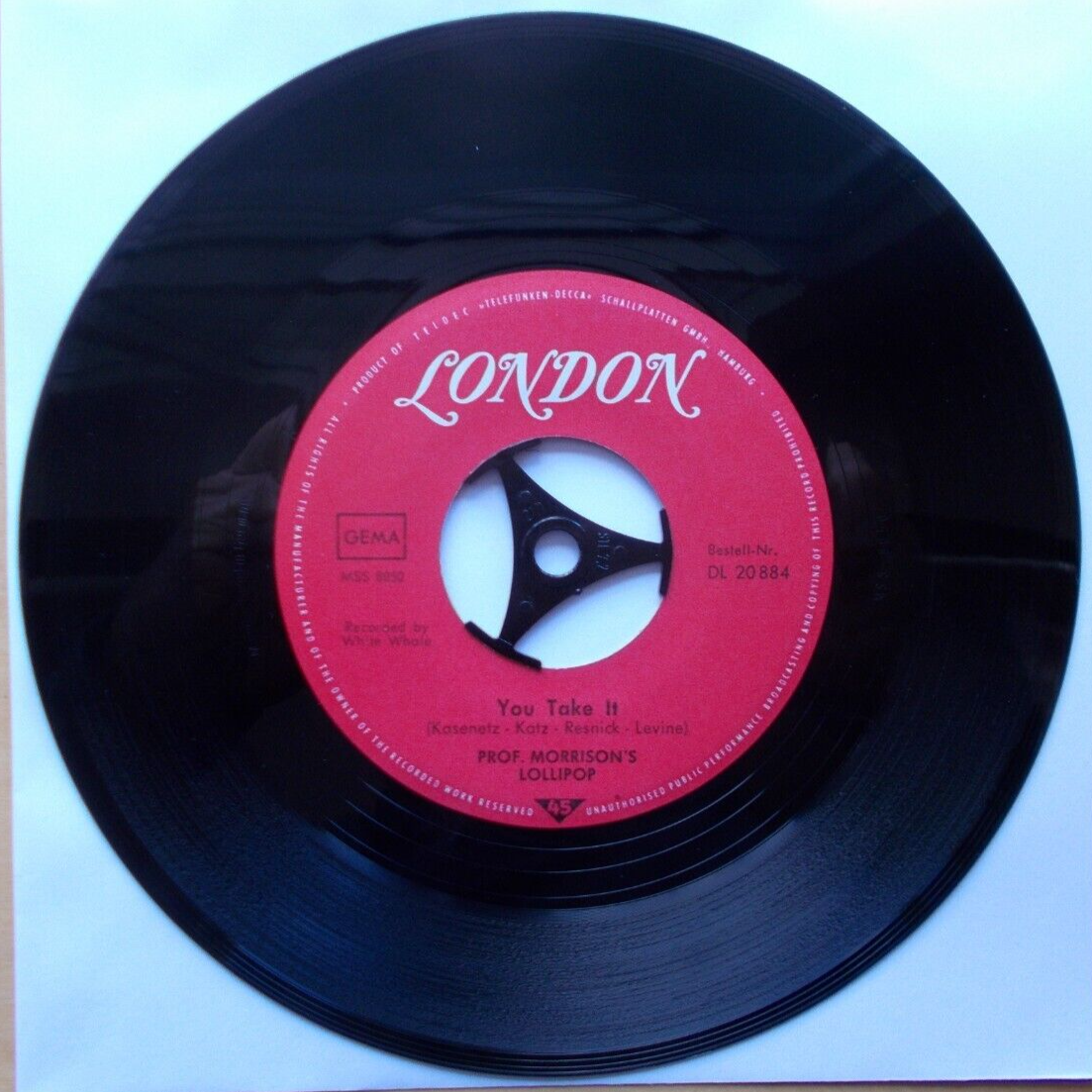 Prof. Morrison`s LOLLIPOP Oo-Poo-Pah Susie★You Take It★London Records ...