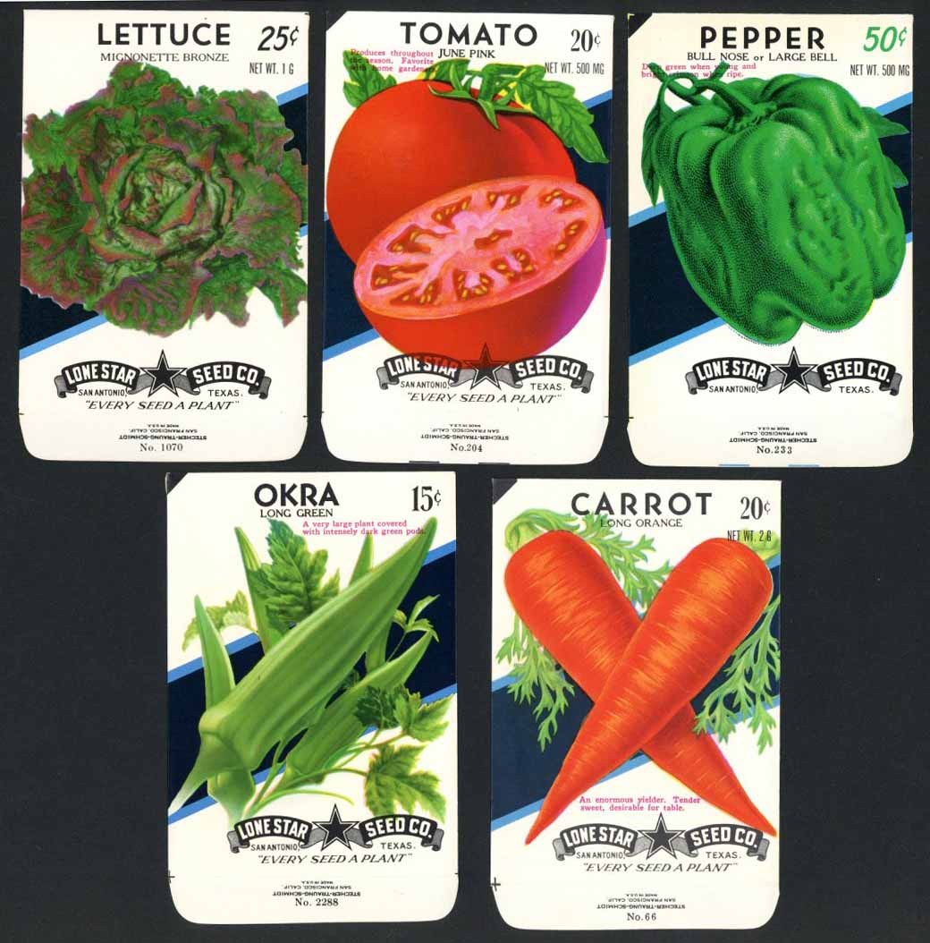 Vintage Vegetable Seed Packets