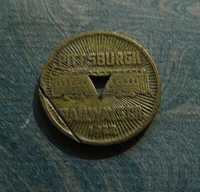 vintage PITTSBURGH RAILWAY Co. 1922 metal Transit Authority token with ...