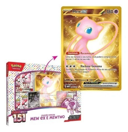Pokemon Mew Ex & Mewtwo Box Set Scarlet & Violet 151 Brazilian Game ...