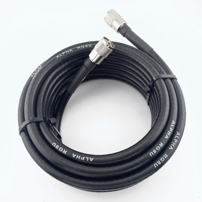 ALPHA - 6ft RG8u Coax Cb Ham Radio Cable with AMPHENOL PL259s attached ...