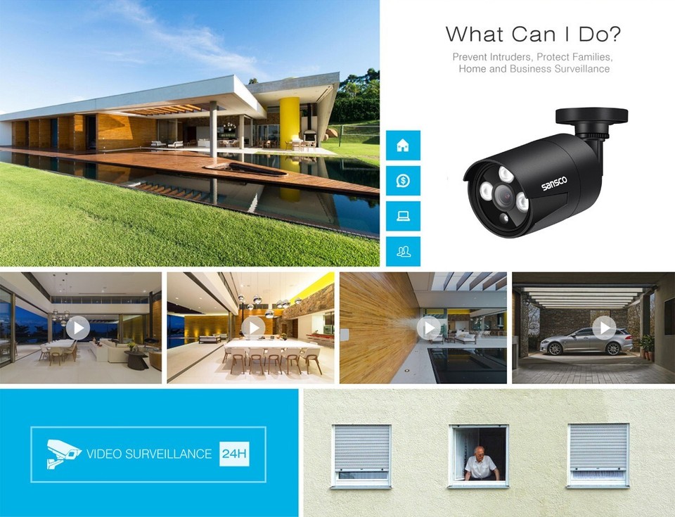4MP Home Outdoor CCTV HD Security Camera System Night Vision 500GB with ...