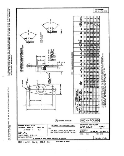MS21069-3 NAS697X3 NUT 2 LUG STEEL CAD PLATE SIZE 10-32 100/EA PACKAGE ...