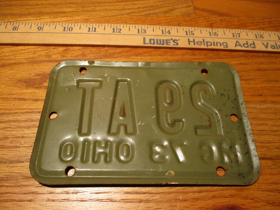 1973 OHIO MOTORCYCLE MC LICENSE PLATE , # 29 AT | eBay