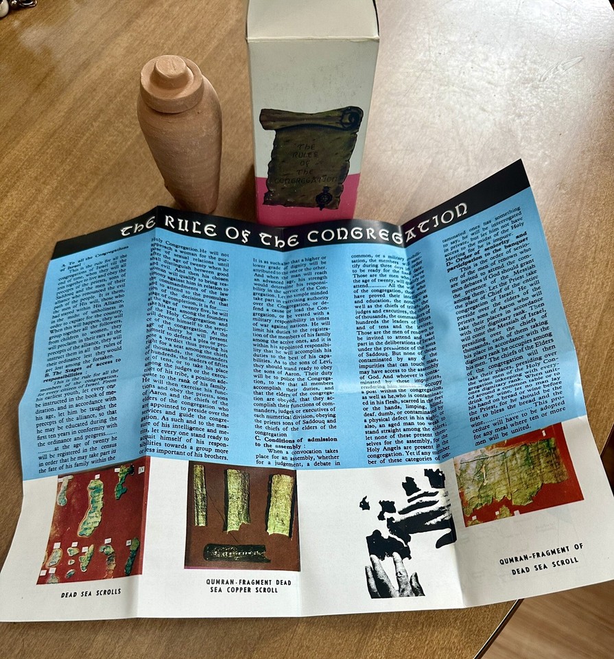 The Dead Sea Scrolls Miniature Replica Red Clay Jar Unrolled Scroll NEW ...