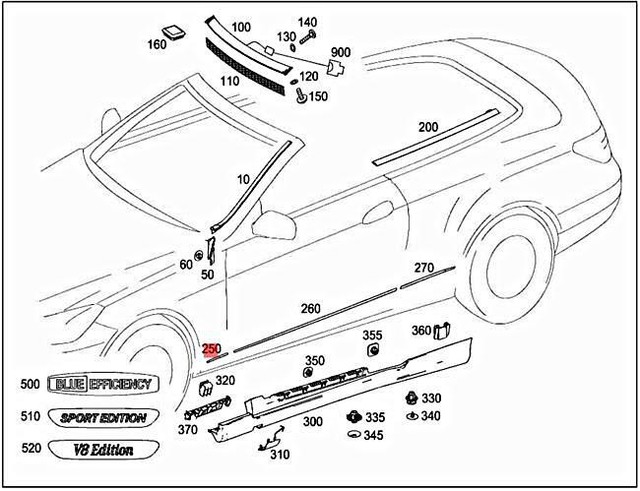 Genuine MERCEDES W207 Fender Moulding Trim Front Driver Left OEM ...