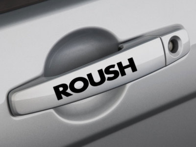 2 PCs ROUSH Racing Door Handle Decal Sticker Emblem Logo Black For Ford ...