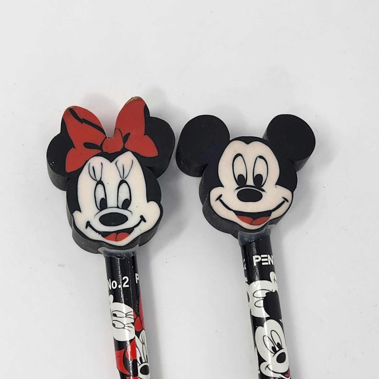 VINTAGE PENTECH DISNEY MICKEY + MINNIE MOUSE PENCILS W/ ERASERS ...