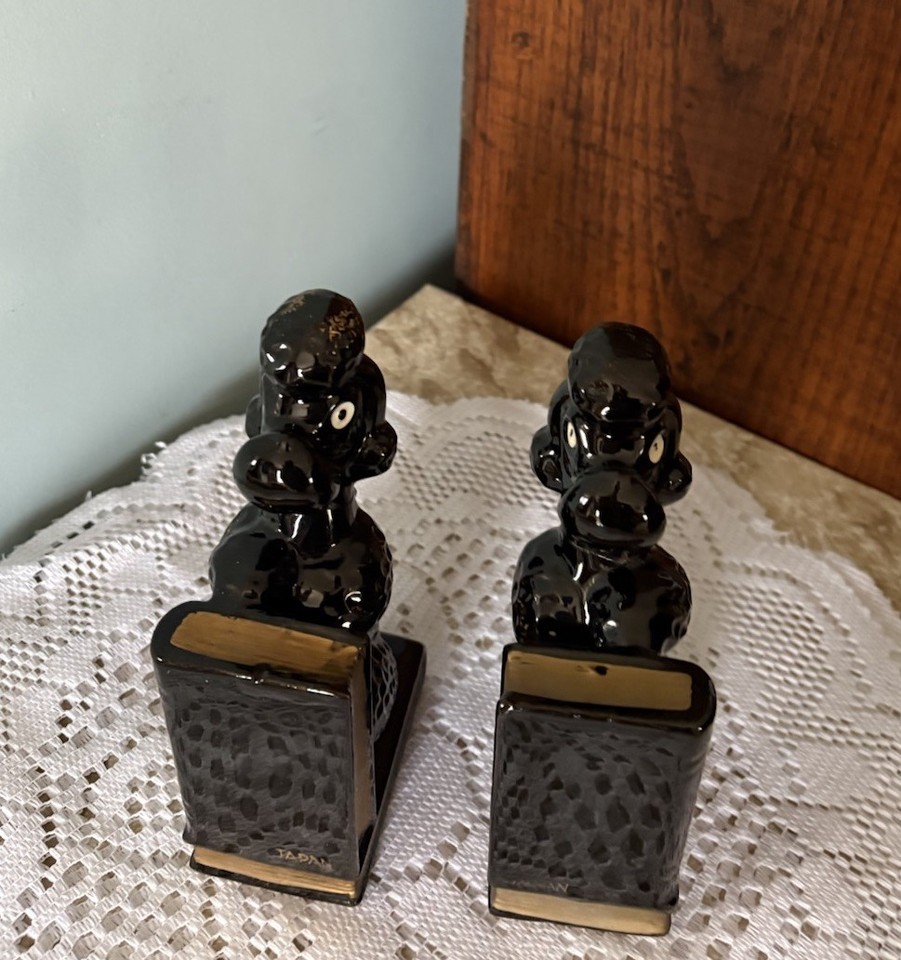 Black Poodle Dog Bookends with Pen Holder 1950s Vintage Ceramics From ...