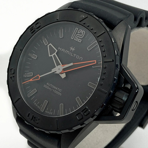 HAMILTON Khaki Navy Open Water Auto H77845330 Black Automatic Men's ...