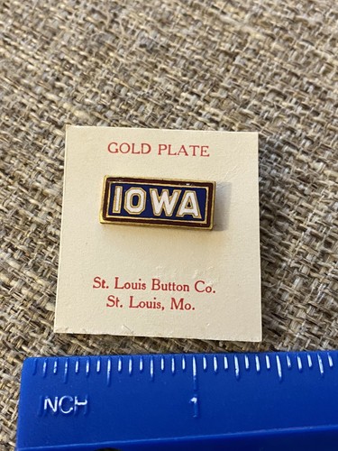 Vintage Enamel Iowa Red White Blue Lapel Pin St Louis Button Company ...
