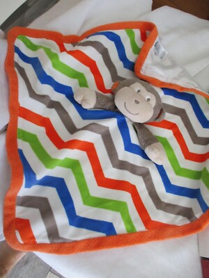 Baby Starters MONKEY Chevron Zigzag Security Blanket Satin rattle ...