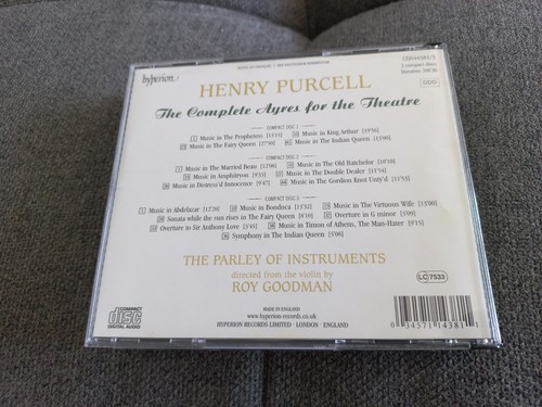 Purcell The Complete Ayres for the Theatre 3 CD Set VGC | eBay
