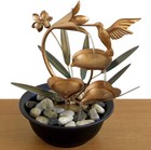 Beautiful Tabletop Serenity Water Fountain Copper Colored Hummingbird ...