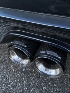 MINI F54 F55 F56 F57 F60 JCW Pair Carbon Fibre Exhaust Tips John Cooper ...