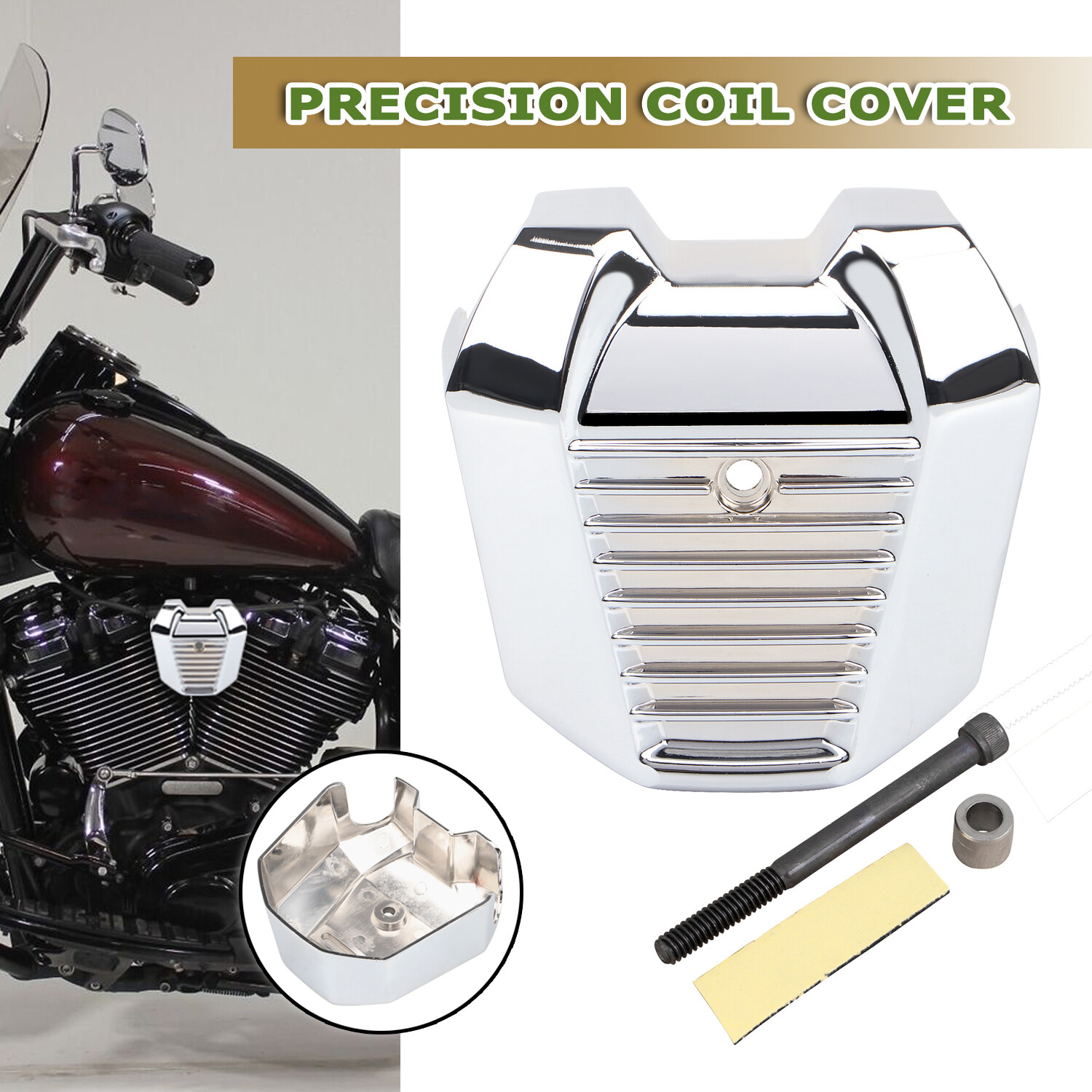 Chrome Precision Coil Plug Cover Trim For Harley Softail Low Rider ...