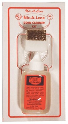 Nic A Lene Cent Penny Nickel Coin Cleaner Kit w/ Brush & Holder 1.25 Oz ...