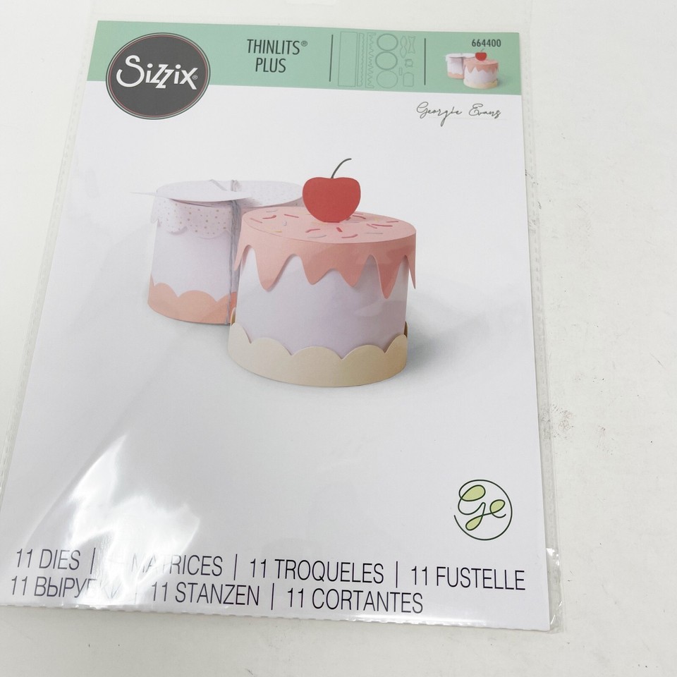 Sizzix Thinlits CAKE BOX & SCRIPT SENTIMENTS Die Cuts Bundle Birthday | eBay
