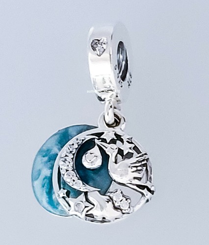 New 100% Authentic PANDORA 925 Stork & Twinkling Stars Dangle Charm ...