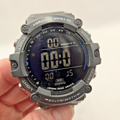 WATCH Casio Illuminator Black Dial Digital Mens 3502 AE-1500WH Water ...