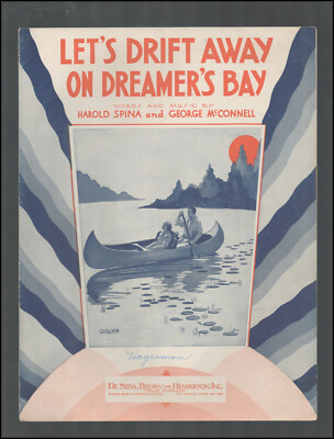 LET'S DRIFT AWAY ON DREAMER'S BAY 1931 Romantic Canoe Vintage Sheet Music | eBay