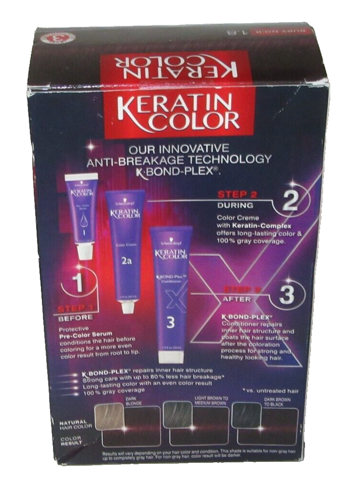 Schwarzkopf Keratin Color Permanent Hair Color #1.8 RUBY NOIR | eBay