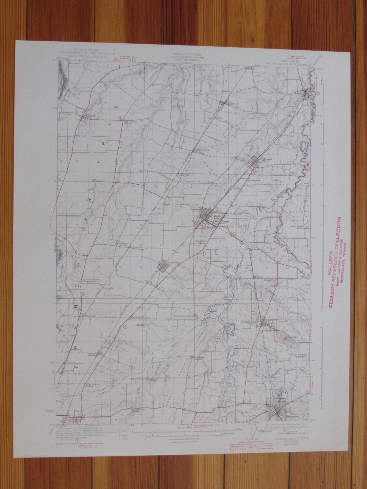 Mount Angel Oregon 1943 Original Vintage USGS Topo Map | eBay