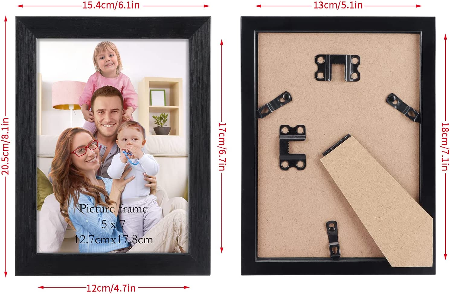 5X7 Picture Frame Black 5 X 7 Photo Frames Bulk for Wall or Tabletop ...