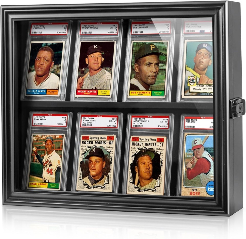 Graded Cards Display Frame, Baseball Card Display Case Wall Mount ...