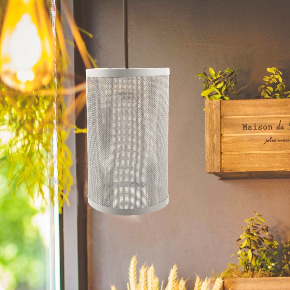 Pattern Lamp Shade Replacement Black Mesh Light Metal Cylinder ...