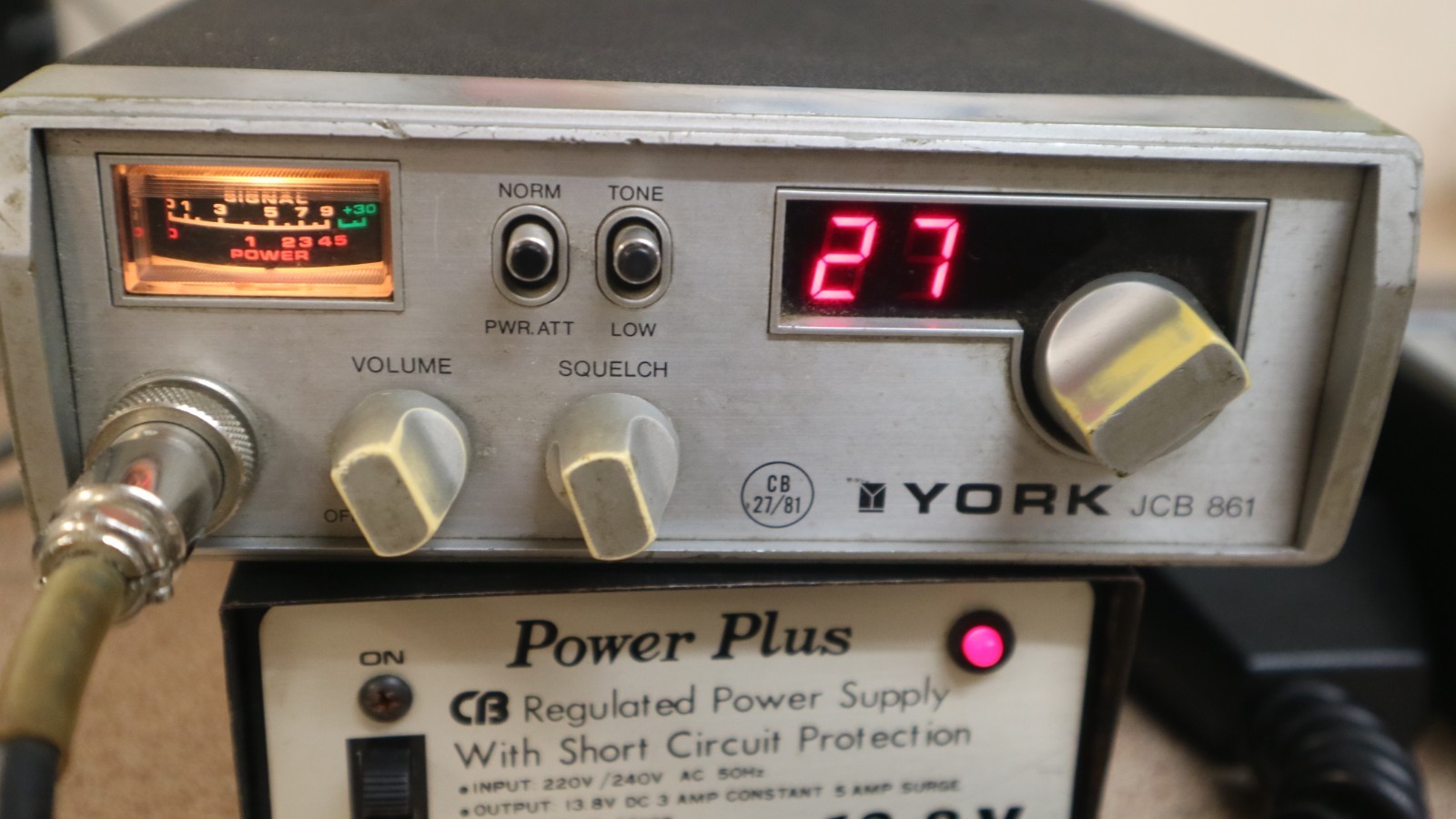 York JCB 861 CB Radio & Microphone & Power Supply & SWR meter FAULTY ...
