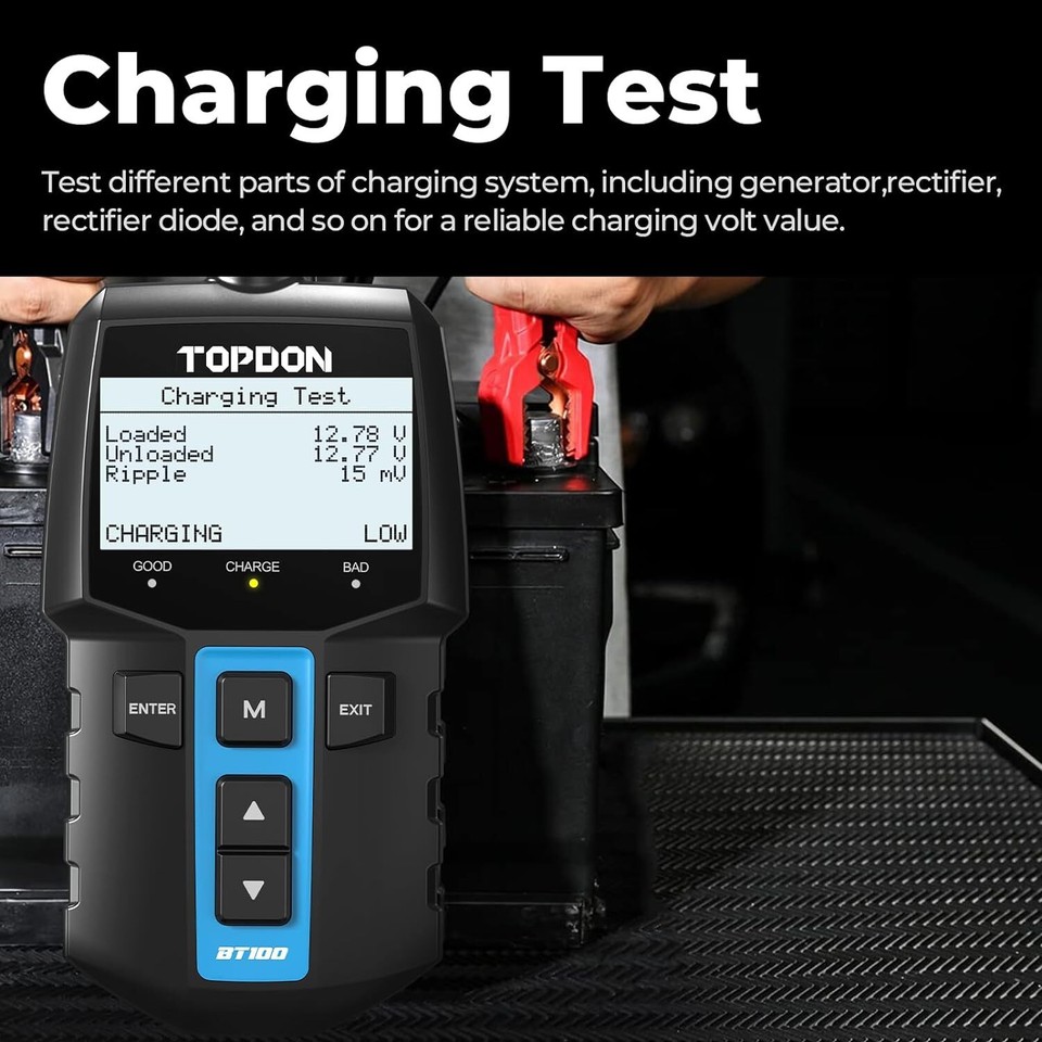 Topdon BT100 Car Battery Tester - Precise Detection and Battery ...