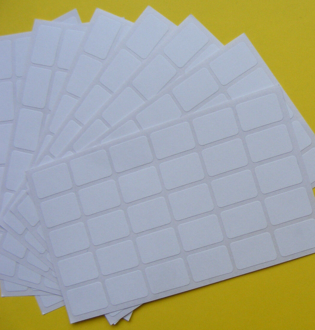 360 Small White Sticky Labels 19 x 12mm Price Stickers Tags Blank Self ...