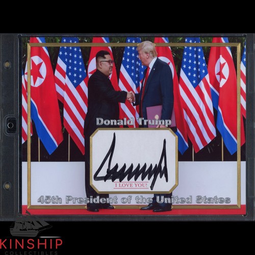 President Donald Trump signed Cut 8x10 Custom Photo JSA LOA Bold Auto 1 ...