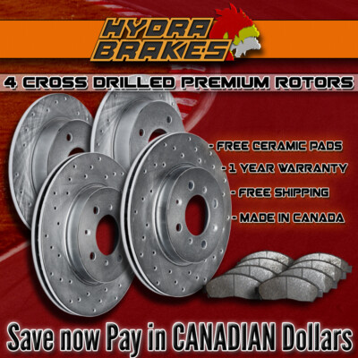 FITS 2018 2019 2020 Toyota Camry Drilled Brake Rotors CERAMIC | eBay