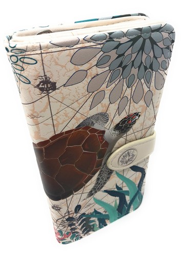 Sea Turtle Large Animal Wallet for Women and Teen Girls Vegan Faux ...