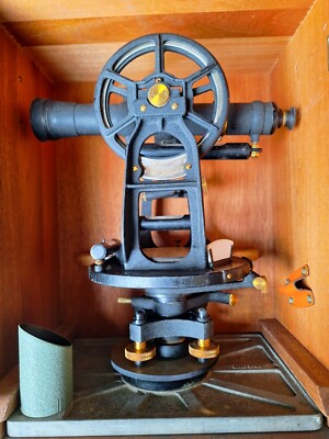 Keuffel & Esser Surveyor’s Transit Scope & Compass with Wooden Case | eBay