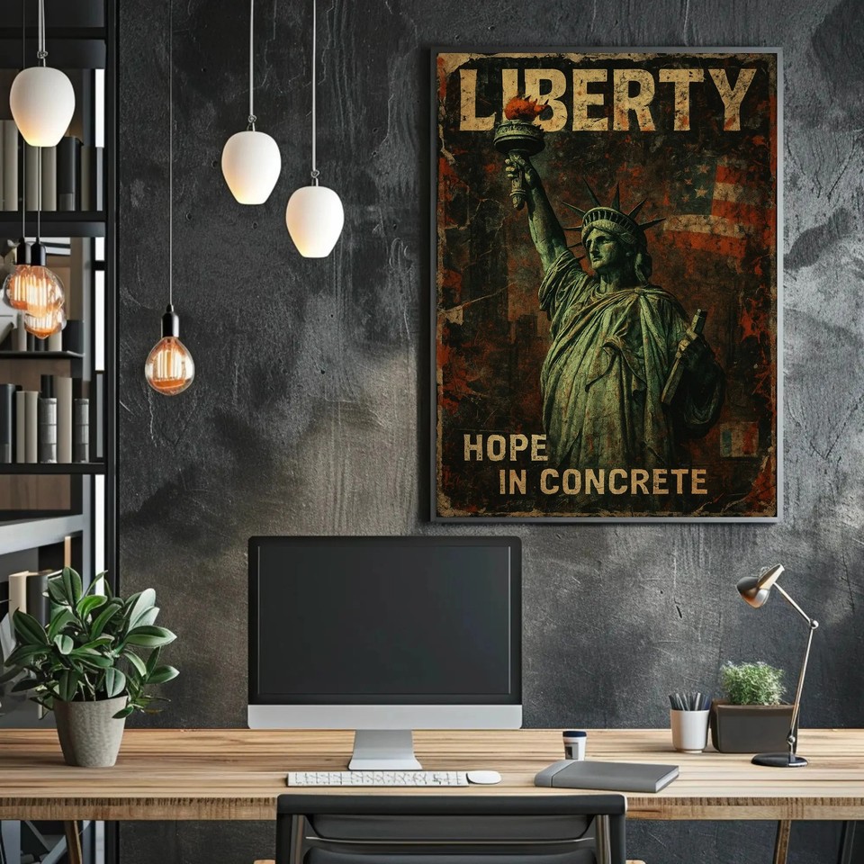 Statue of Liberty Vintage Art Political or Propaganda Poster 36x48 | eBay