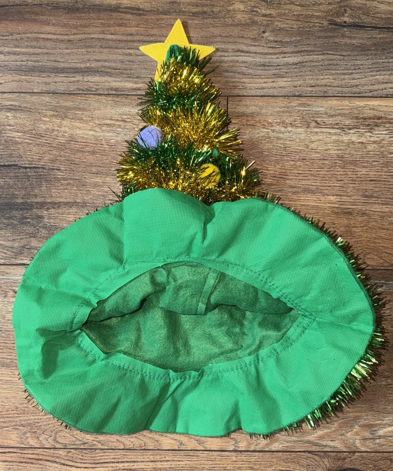 Christmas Tree Hat Costume Garland Headwear Felt Xmas Ornaments Yellow ...
