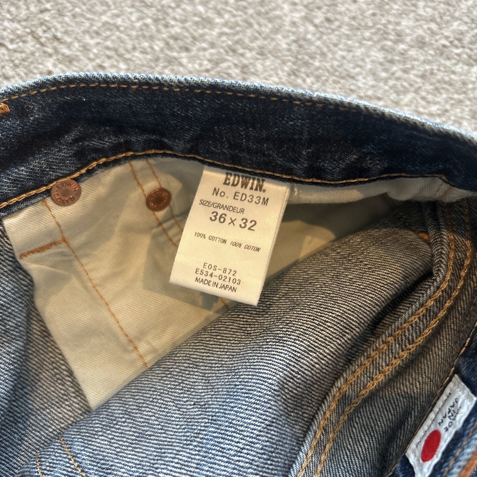 Edwin ED33M Men's Red Tapered Jeans Rainbow Selvedge, W36 L32 | eBay UK