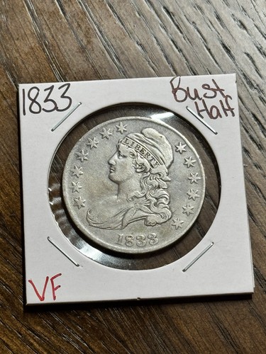 1833 Capped Bust Half Dollar Nice VF Very Fine U.S. 50c Type Coin ...