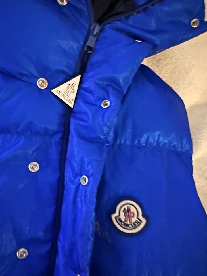 AUTHENTIC MONCLER JACKET Blue Reflective VEST LAWU Personal use | eBay